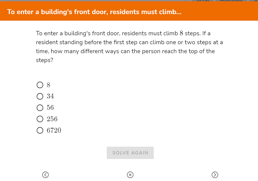 Non brute force ways to solve the stair climbing problem - GRE Quant ...
