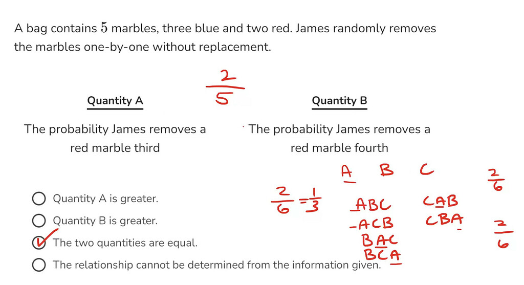 Quant problem - Probability - Hard section - GRE Quant Problem Solving - Greg Mat+ Community Forum