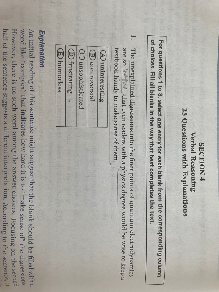 ETS official guide test 2 section 4 TC doubt - GRE Verbal Problem ...
