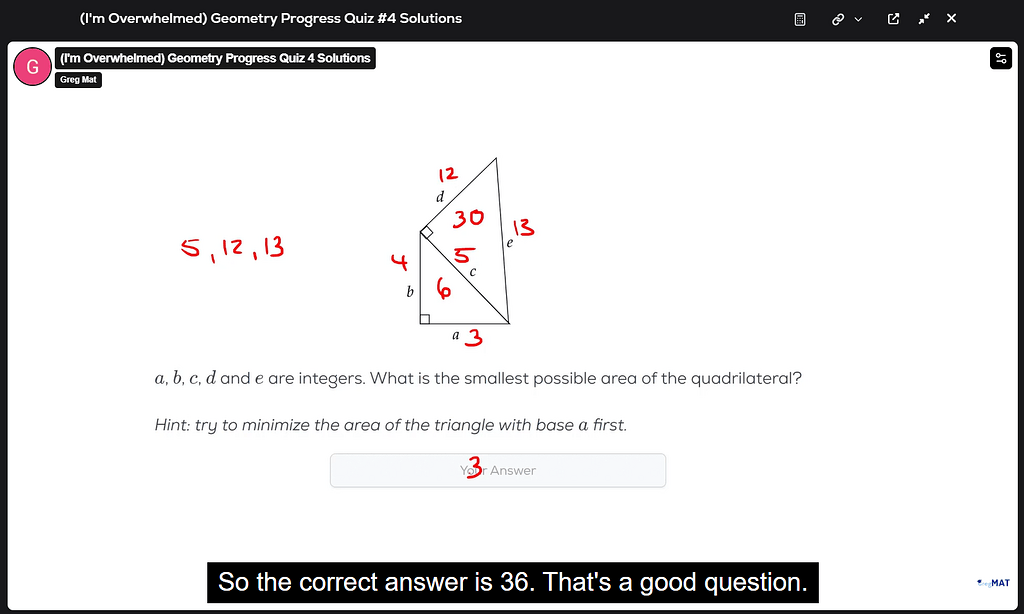 (I'm Overwhelmed) Geometry Progress Quiz #4 - Question #6 - GRE Quant Problem Solving - Greg ...