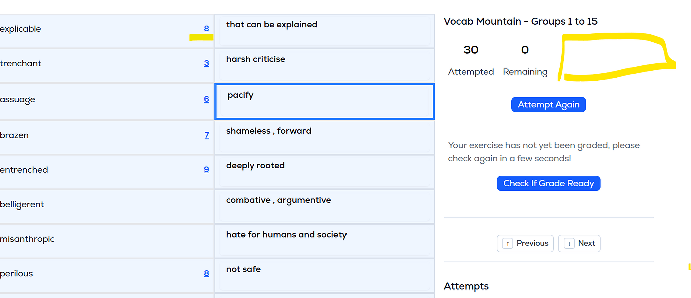 Vocab check is not working correctly - Greg Mat+ Questions/Issues ...