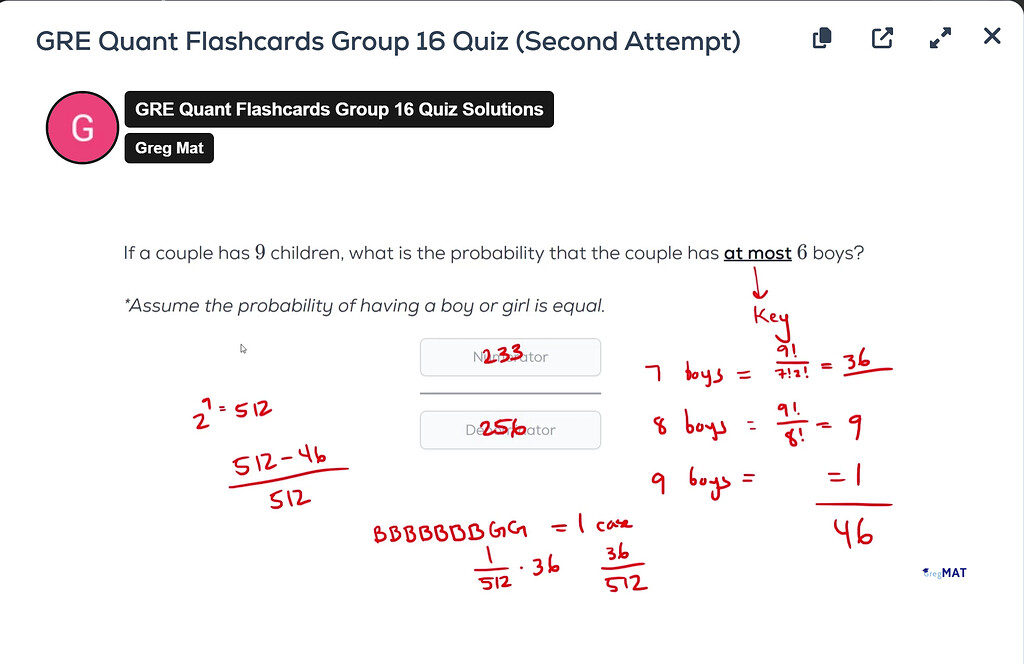 At Most/At least Probability Method 1 vs 2 - GRE Quant Problem Solving - Greg Mat+ Community Forum
