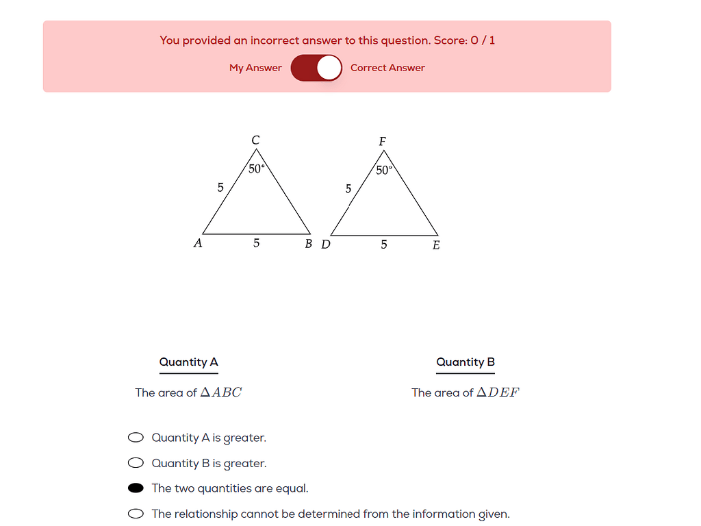 Area of Non Congruent Triangle - GRE Quant Problem Solving - Greg Mat+ ...