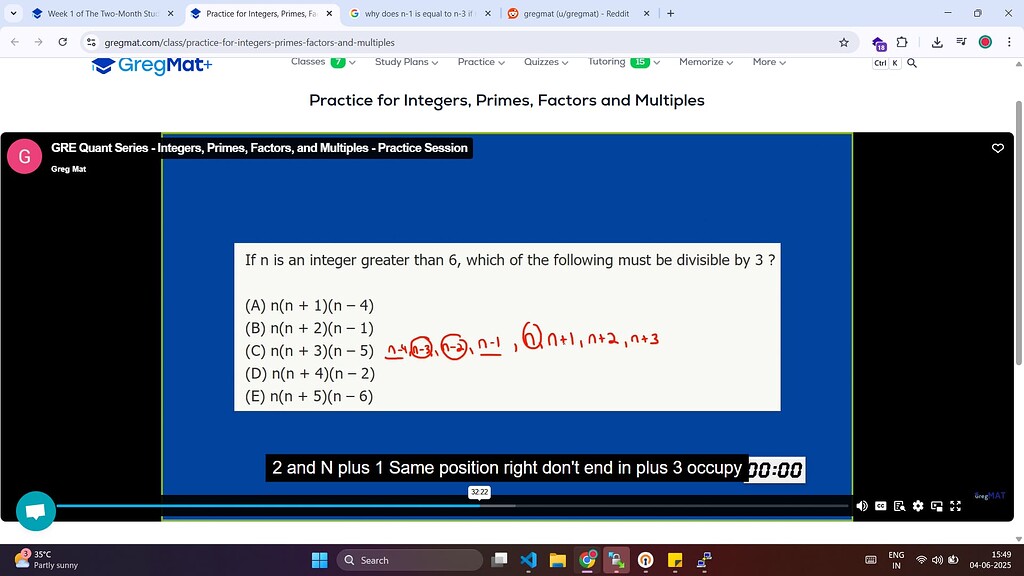 Doubt while solving practice video - GRE Quant Problem Solving - Greg Mat+ Community Forum