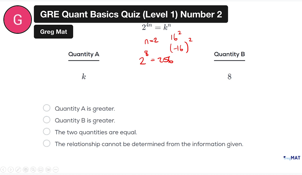 Foundations (easy) quiz 2 error - GRE Quant Problem Solving - Greg Mat+ Community Forum