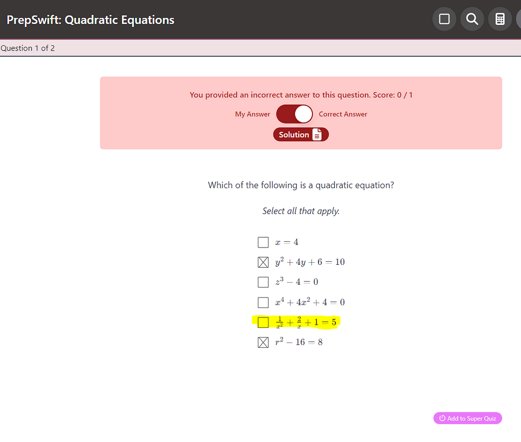 Doubt in Solution for PrepSwift Quadratic Equations Exercise - GRE Quant Problem Solving - Greg ...
