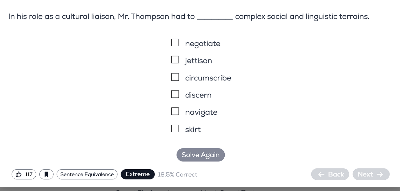 GRE Verbal Practice Question on Gregmat - GRE Verbal Problem Solving - Greg Mat+ Community Forum