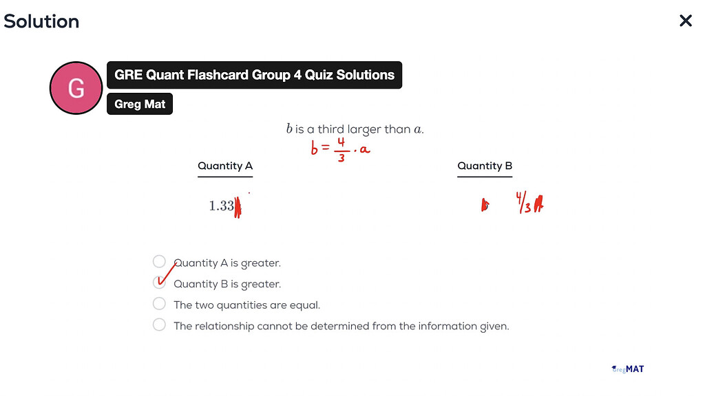 Quant Flashcard Quiz #4 Question 14 - GRE Quant Problem Solving - Greg Mat+ Community Forum