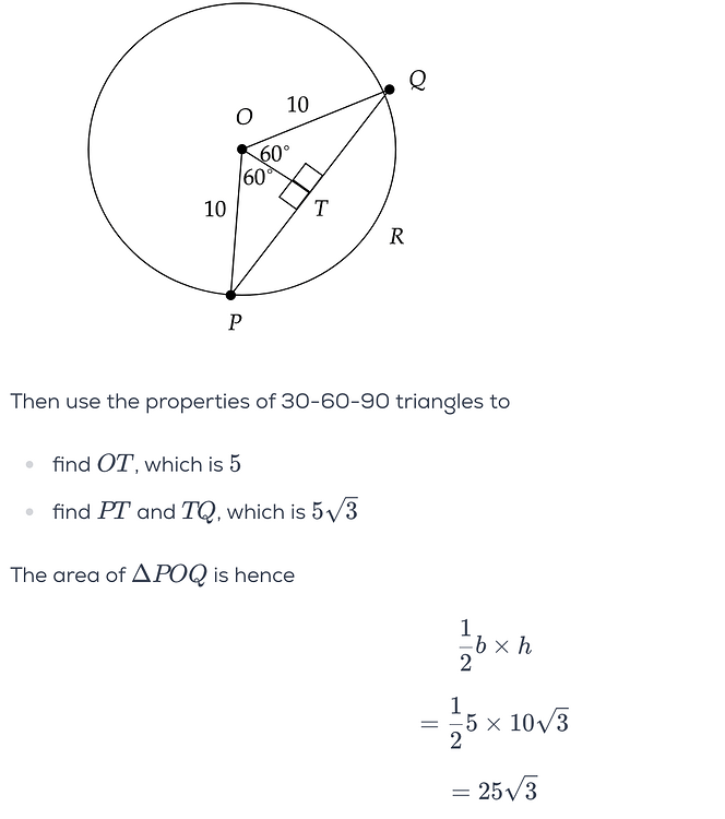 Solving for the area between a triangle and chord - GRE Quant Problem ...