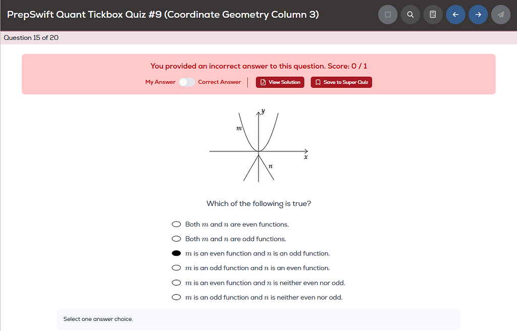 PrepSwift Quant Tickbox Quiz #9 (Coordinate Geometry Column 3) - Question #15 - GRE Quant ...