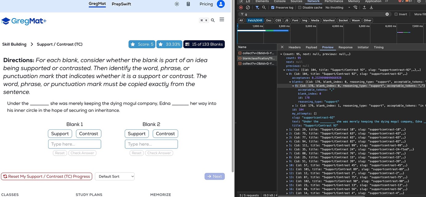 Skill building Support/Contrast - GRE General - Greg Mat+ Community Forum