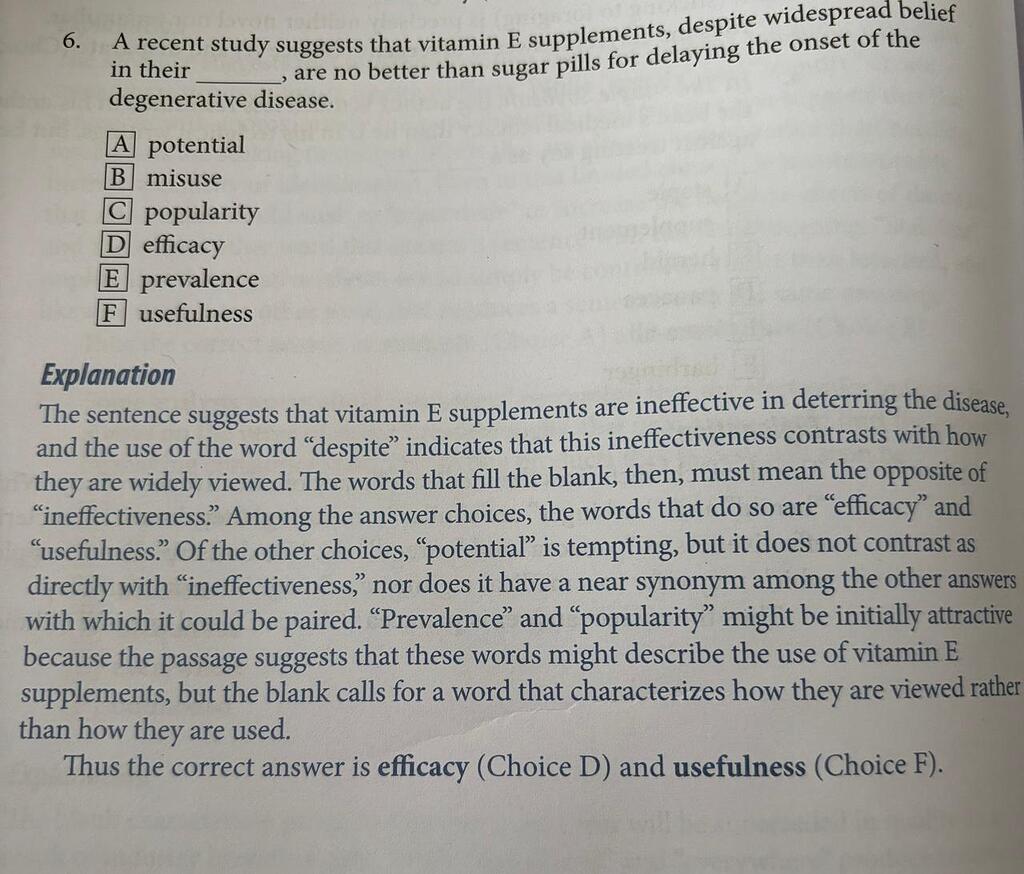 Verbal Practice set 2 (Sentence Equivalence) : Hard - GRE Verbal ...