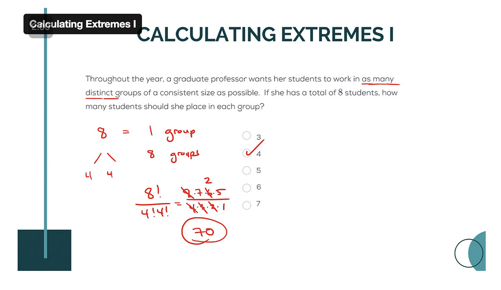 Calculating Extremes I Example (Groups of Students) - GRE Quant Problem ...