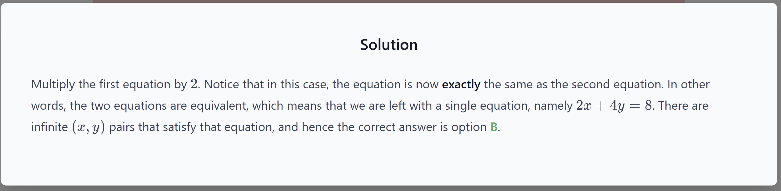 Systems of Equations with Equivalent Equations. Solvable or not? - GRE ...