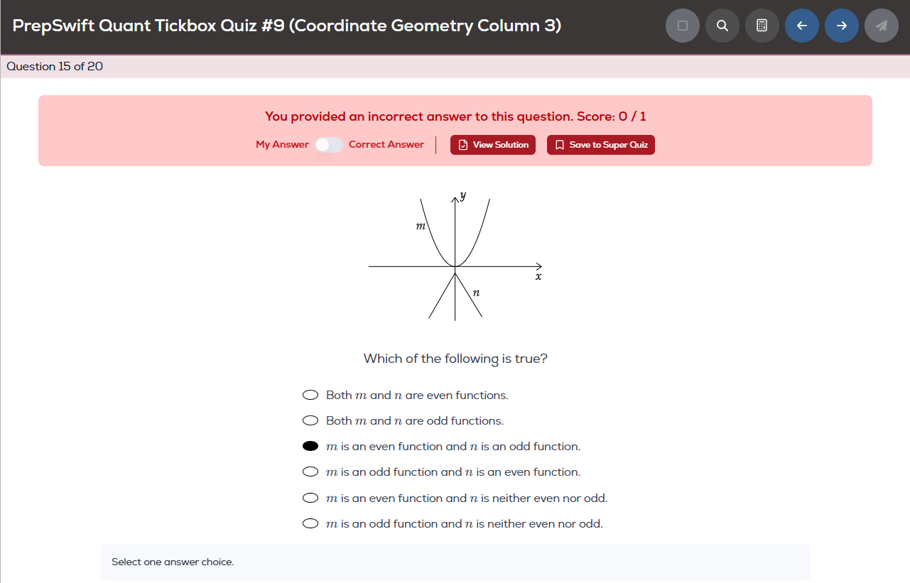 PrepSwift Quant Tickbox Quiz #9 (Coordinate Geometry Column 3) - Question #15 - GRE Quant ...
